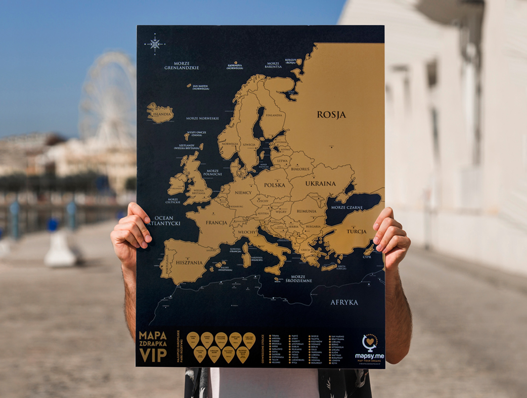 Mapa zdrapka Europa VIP - sklep internetowy Wally