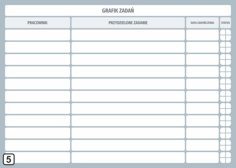 Tablica magnetyczna grafik zadań tablica lean suchościeralna 107 ...