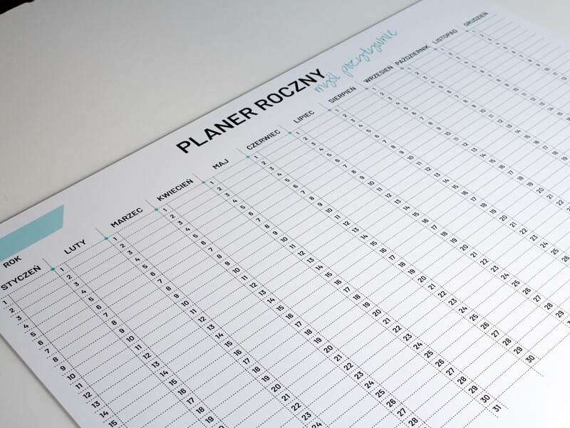 Tablica suchościeralna Planer roczny 474 - sklep internetowy Wally
