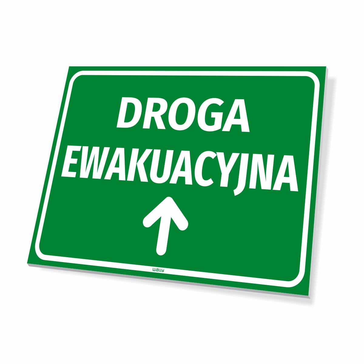 Tabliczka BHP Droga ewakuacyjna Strzałka w górę - sklep internetowy Wally